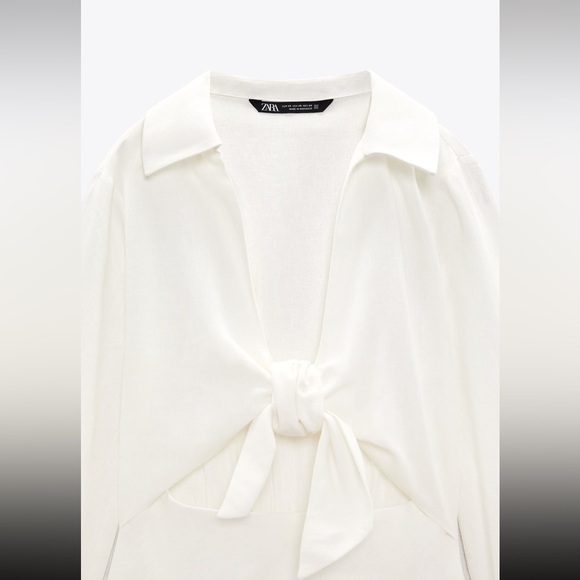 Zara | Dresses | Nwt Zara Knotted Linen Blend Shell Dress Xs | Poshmark